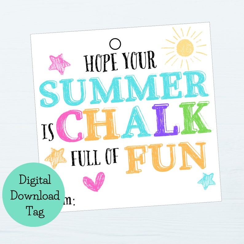 Chalk-full of Fun Gift Tag, Summer Classroom Gift (digital Download) - Etsy