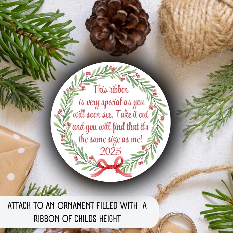 Ribbon, Tag, Same Size as Me, Ribbon Ornament, Height Ornament Tag ...