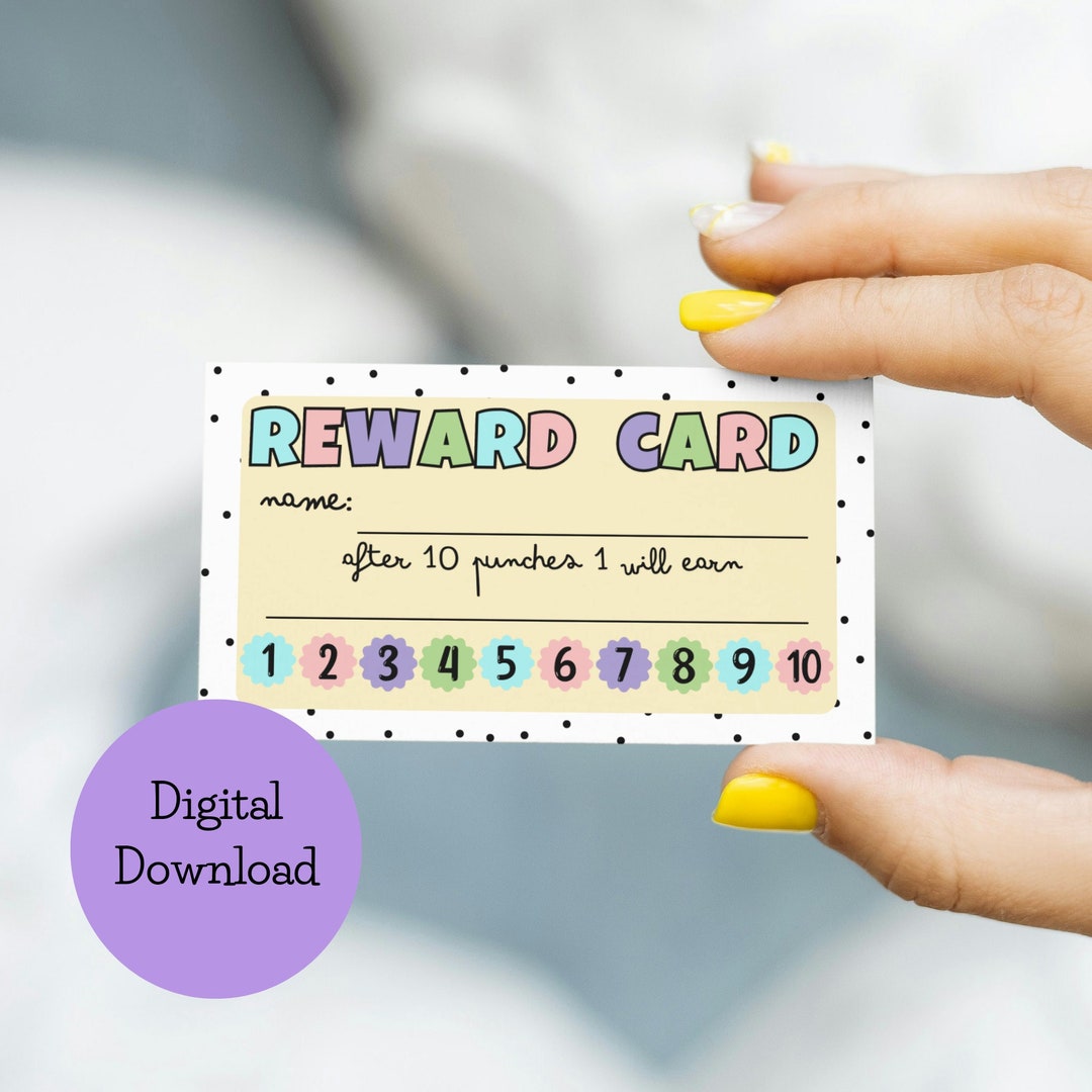 Reward Card Punch Chart: Classroom Incentive (digital Download) - Etsy