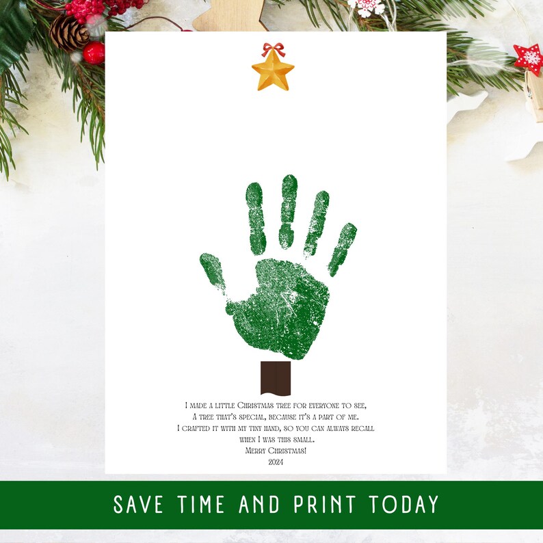 Family Handprint Christmas Tree Art: Keepsake Craft (digital Download ...