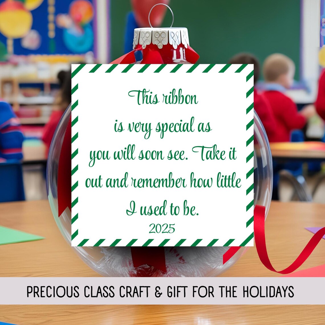Height Ribbon Ornament Tag: Christmas Keepsake (digital Download) - Etsy
