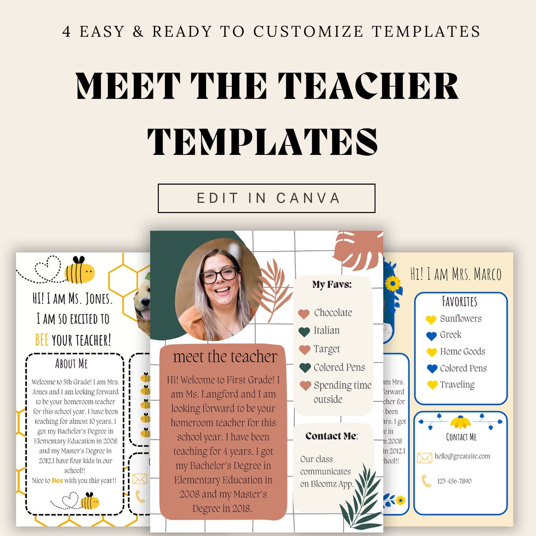 Meet the Teacher, Back to School Teacher Flyer, Editable Teacher ...