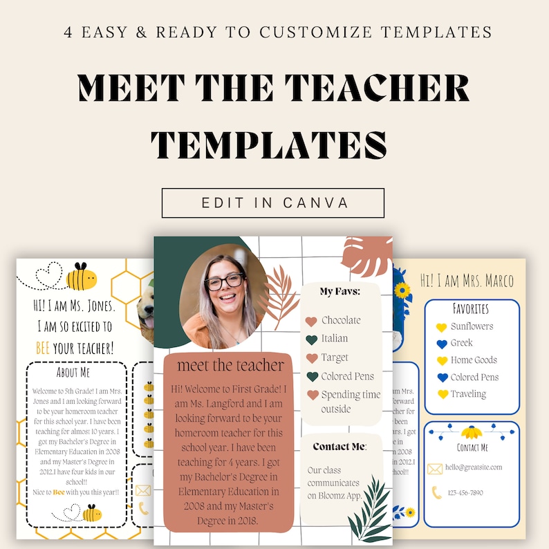 Meet the Teacher, Back to School Teacher Flyer, Editable Teacher ...