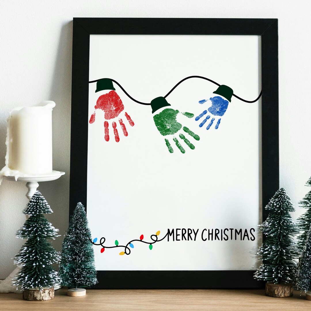 Christmas Lights Handprint Art: Keepsake Craft (digital Download) - Etsy