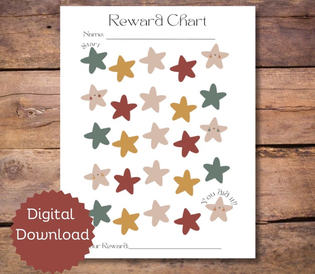 Kids Reward Chart, Sticker Chart,printable, Chore Chart, Behavior Chart ...