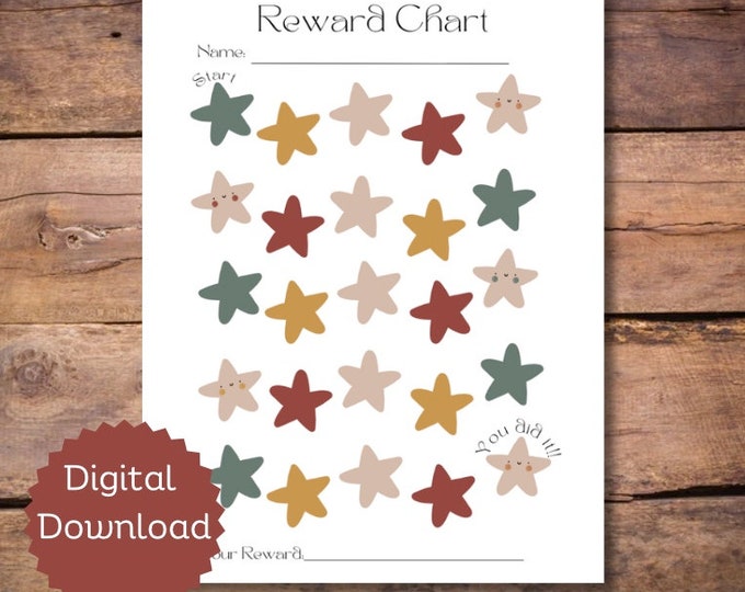Printable Kids Reward Chart: Chore & Behavior Tracker (digital PDF ...