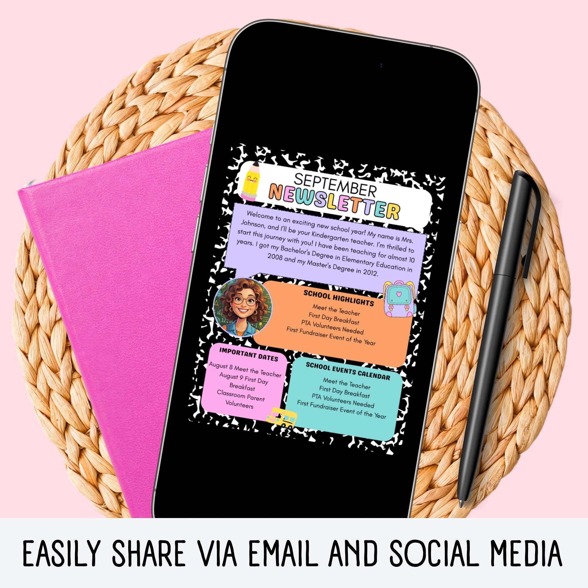 Editable Meet the Teacher Newsletter Template: Canva Design (a4/letter ...