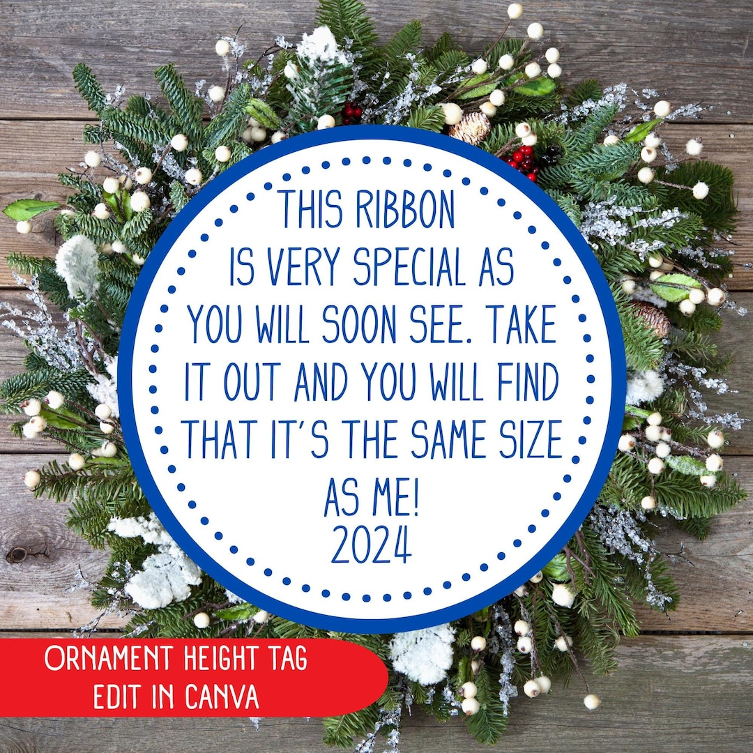 Editable Ribbon Tag,same Size as Me,ribbon Ornament, Height Ornament ...
