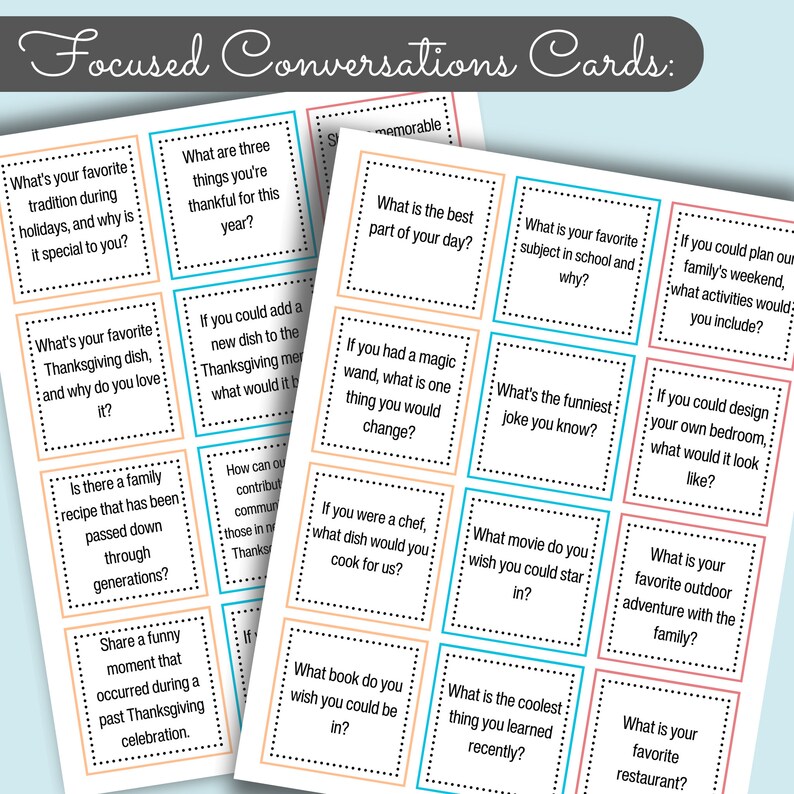 Conversation Card, Conversation Game, Conversation Starter, Family ...