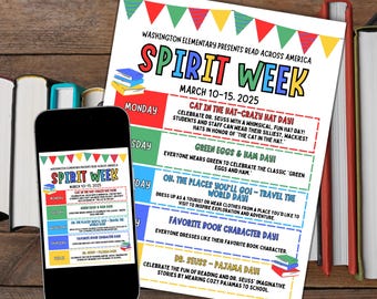 School Spirit Week Schedule, Reading Across America, School Pto ...