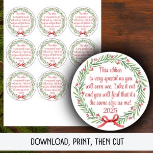 Height Keepsake Ornament Tag: Ribbon Ornament (digital Download - Etsy