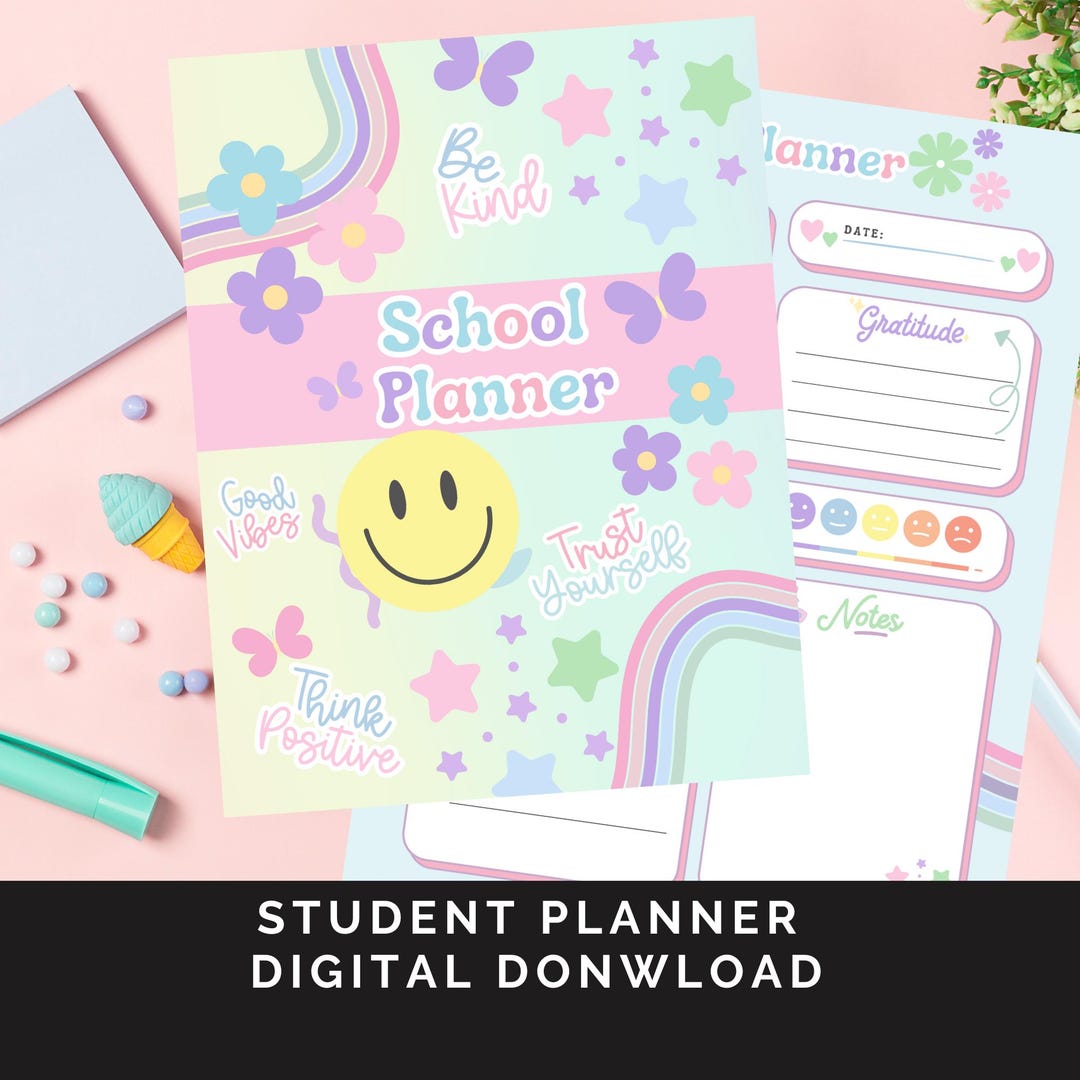 School Planner for Kids: Weekly Academic Organizer (digital Download ...