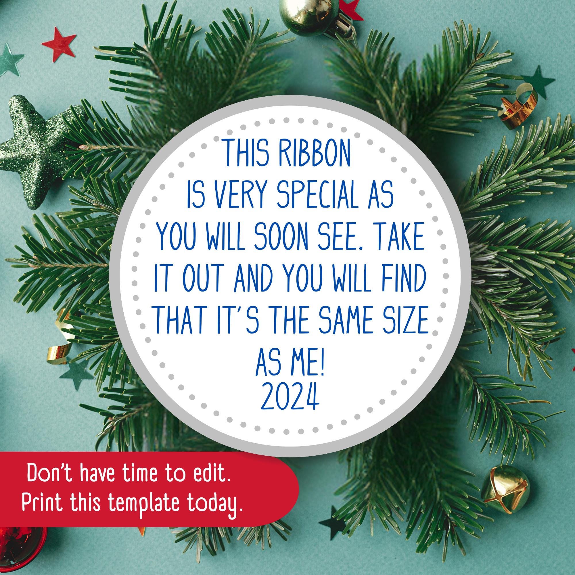 Editable Ribbon Tag,same Size as Me,ribbon Ornament, Height Ornament ...