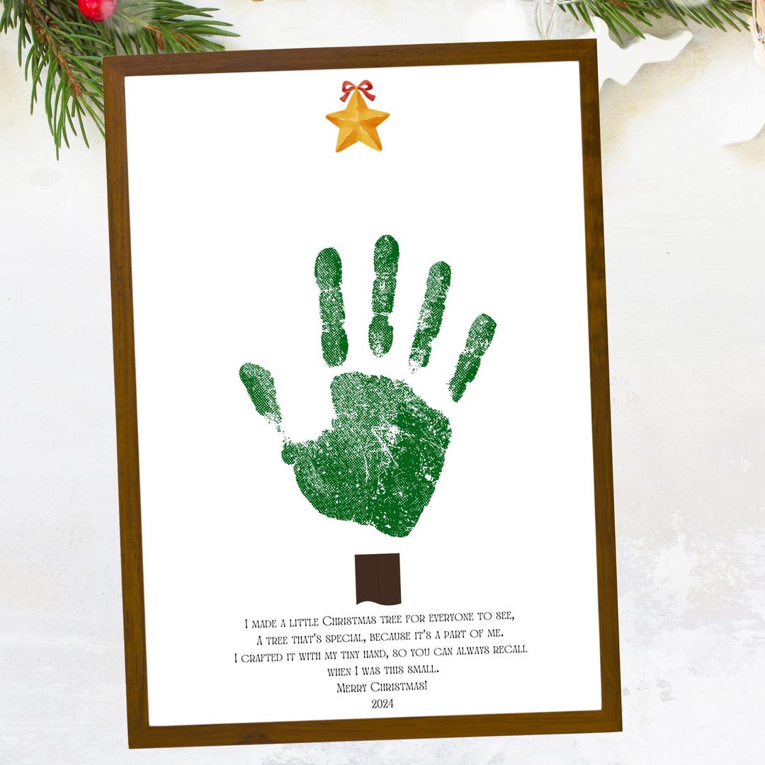 Handprint Tree Craft, Family Handprint Tree Art, Christmas Tree ...