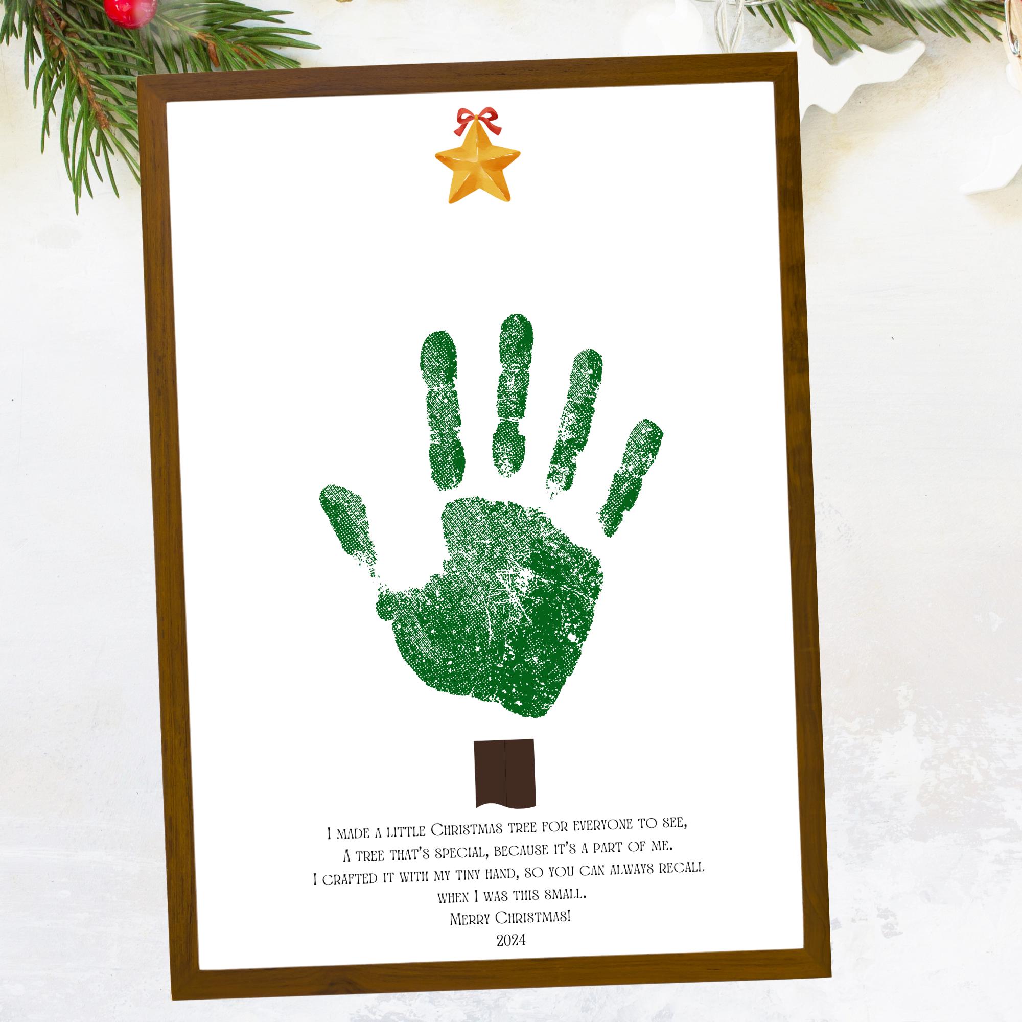 Handprint Tree Craft, Family Handprint Tree Art, Christmas Tree ...