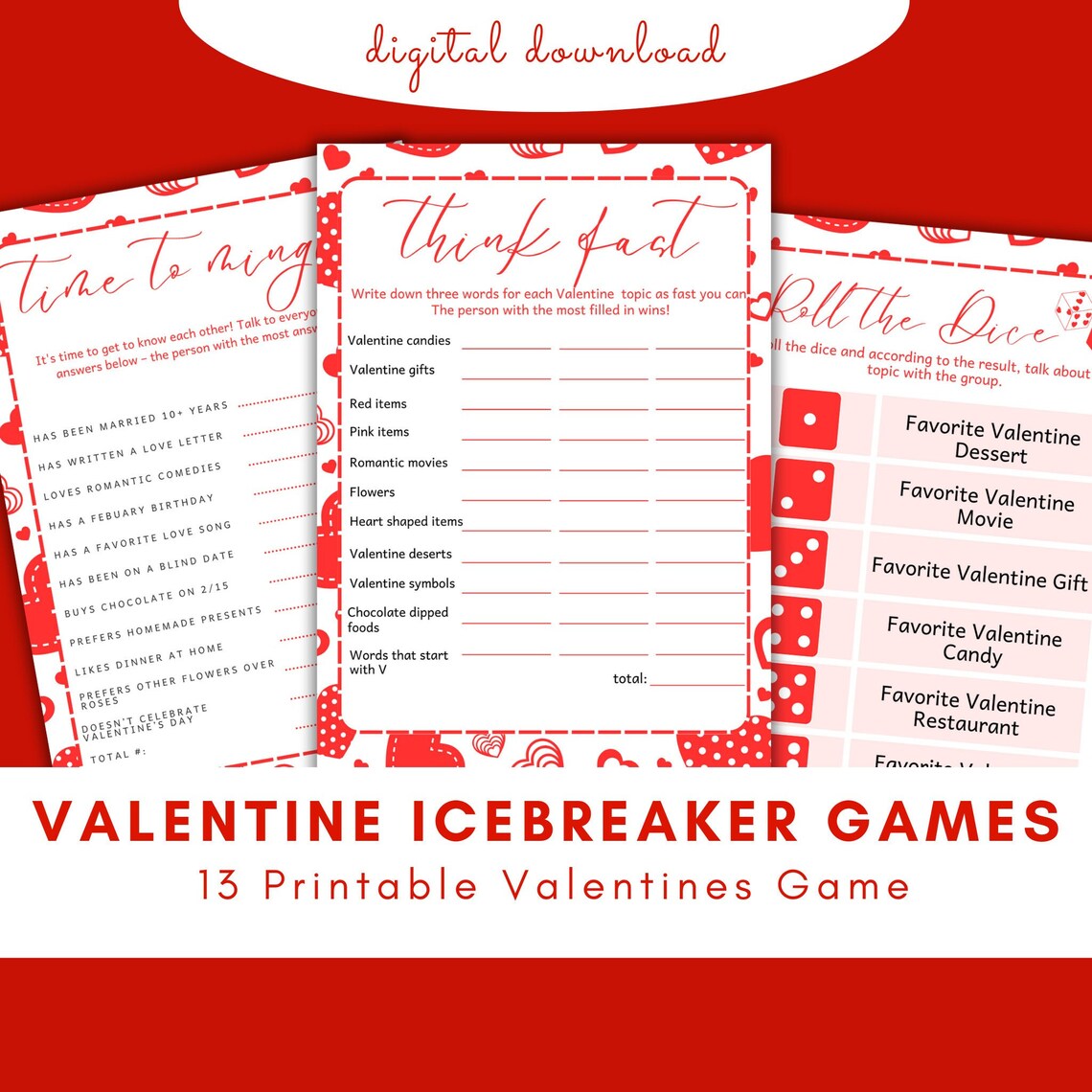 Icebreaker Games, Valentines Day Game, Get to Know You, Find the Guest ...