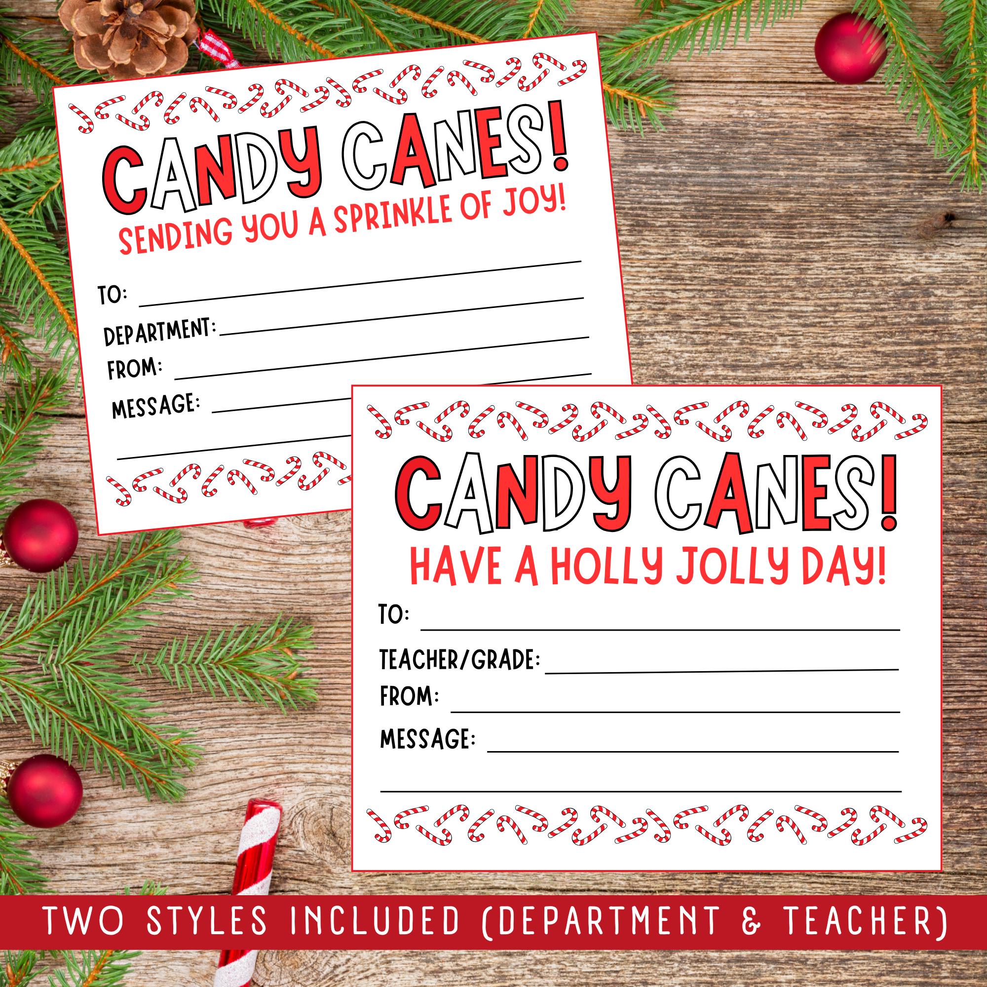 Candy Cane Gram Tags (digital Download) - Etsy