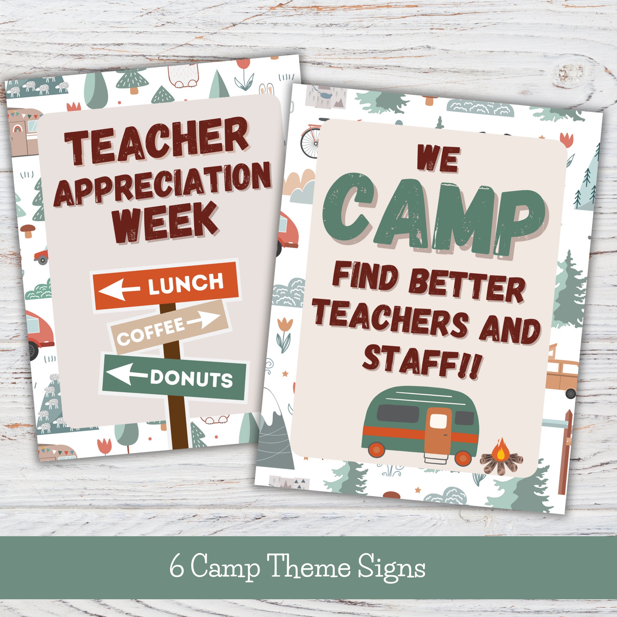 Camping Teachers Appreciation Week Bundle,teacher Appreciation Week ...