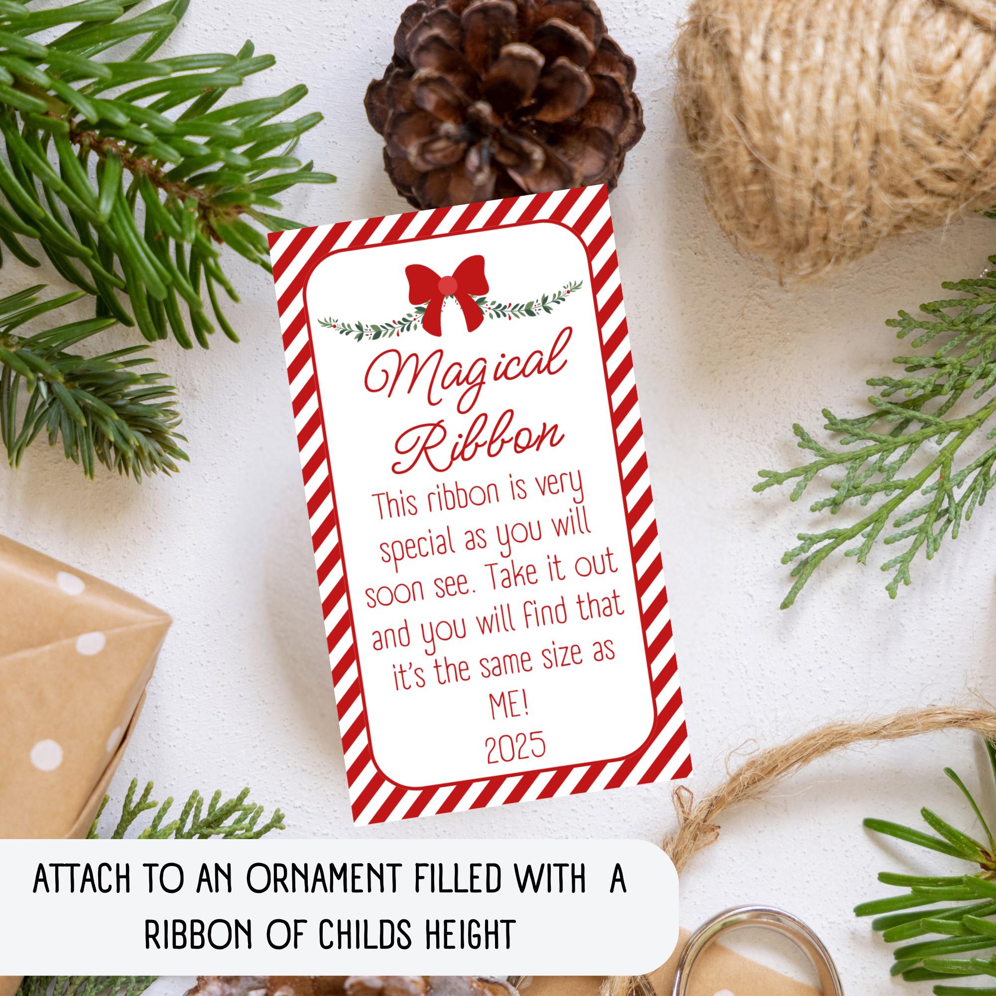 Height Keepsake Ornament Tag: Ribbon Growth Tracker (digital Download ...