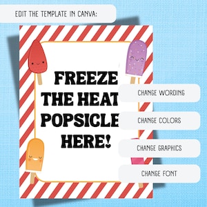 Popsicle Stand Printable Signs & Banner: Editable Canva Templates ...