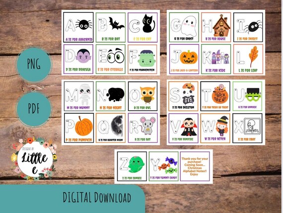 Halloween Lunch Box Notes Alphabet Notes Halloween Notes - Etsy