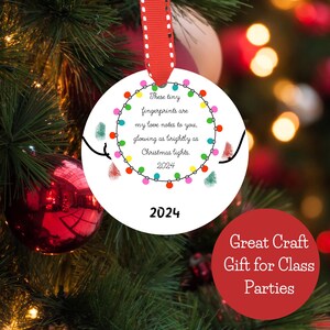 Fingerprint Christmas Ornament Tag: Kids Class Craft (digital Download ...