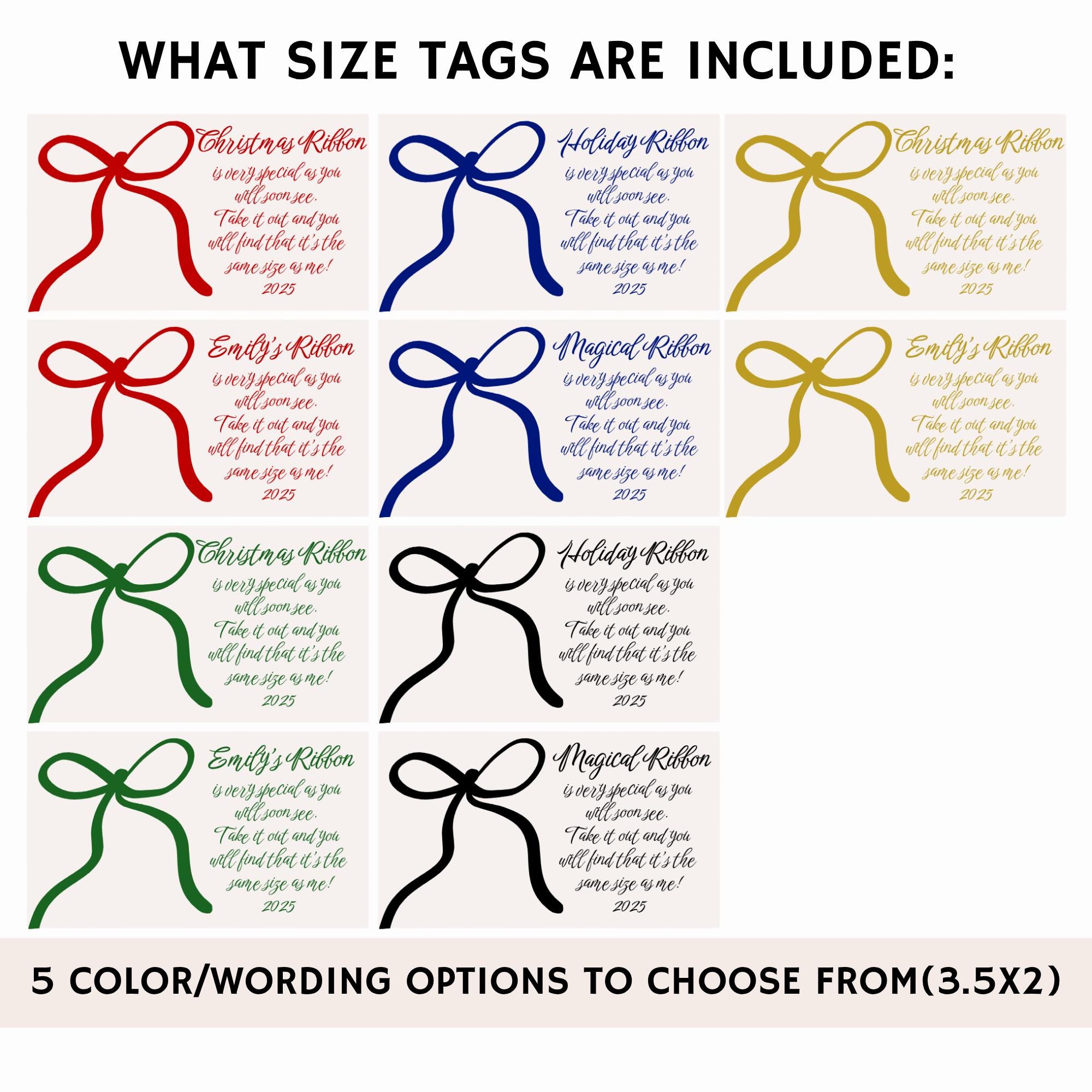 Editable Christmas Ornament Tag: Ribbon Height Keepsake (canva Template ...
