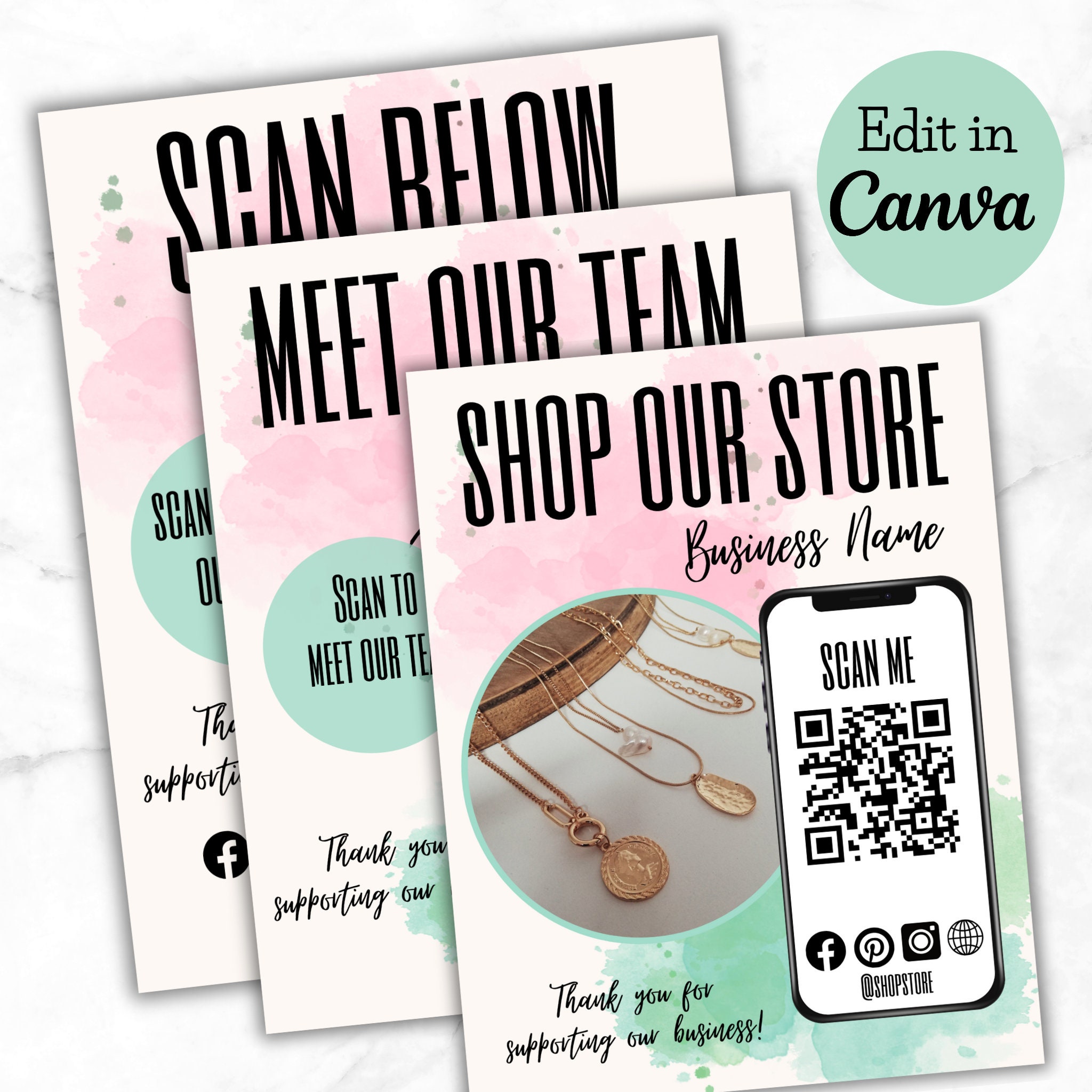 QR Code Flyer, Qr Code Sign, Editable Templates, Social Media Sign ...