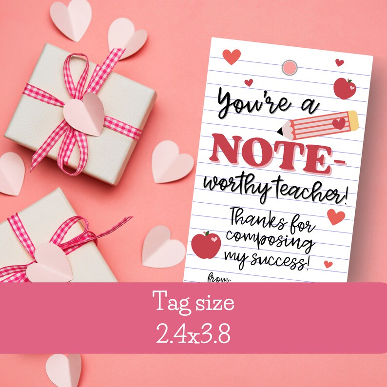 Teacher Appreciation Gift Tag: Notepad Design (digital Download) - Etsy