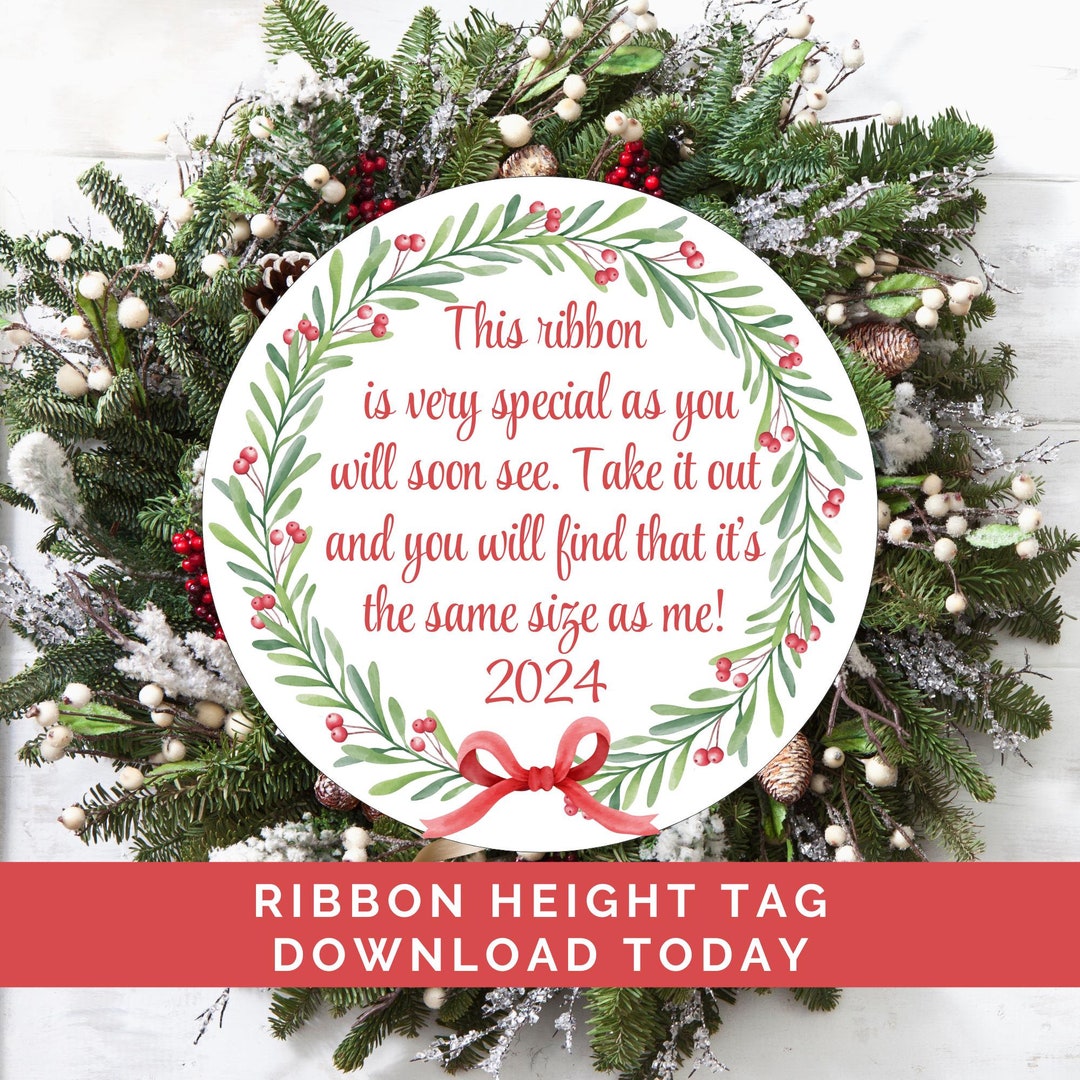 Ribbon, Tag, Same Size as Me, Ribbon Ornament, Height Ornament Tag ...