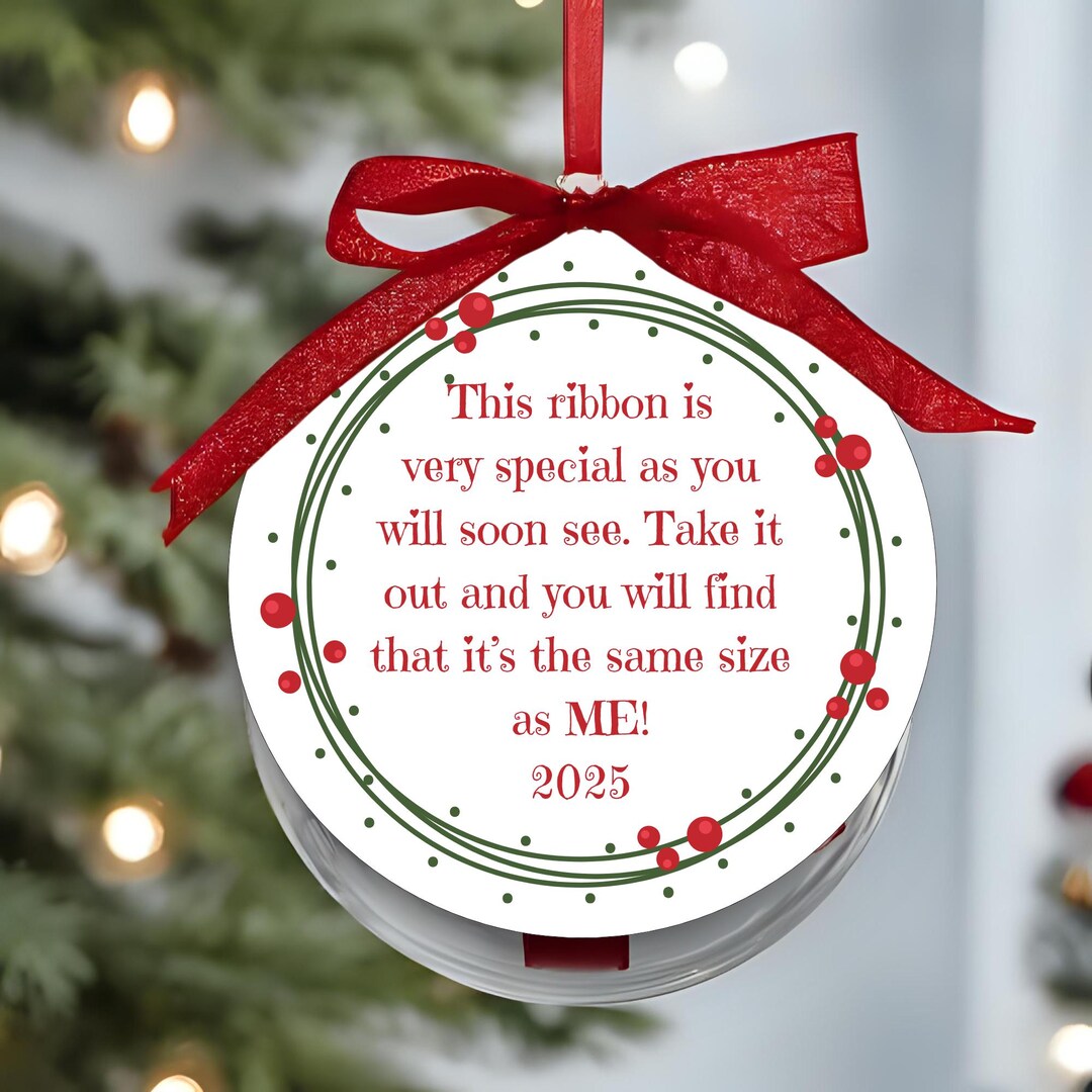 Height Keepsake Ornament Tag: Ribbon Growth Tracker (digital Download ...