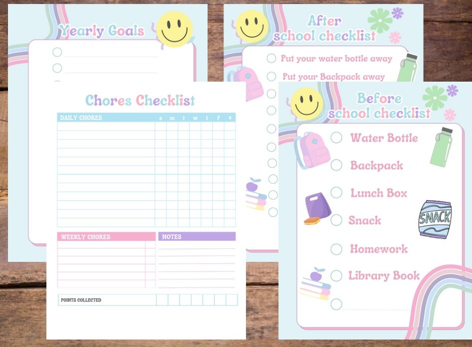School Planner, School Planner for Kids, Planner, Digital Planner, Back ...