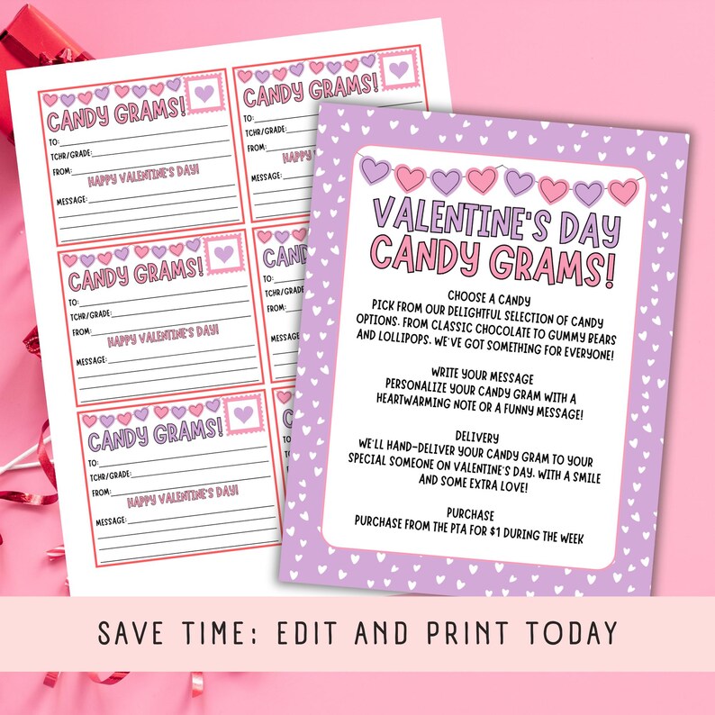 Valentine Candy Gram, Valentine Gram,candy Grams,candy Gram Template ...