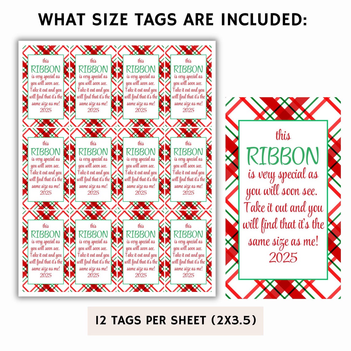 Height Keepsake Ornament Tag: Ribbon Growth Tracker - Etsy