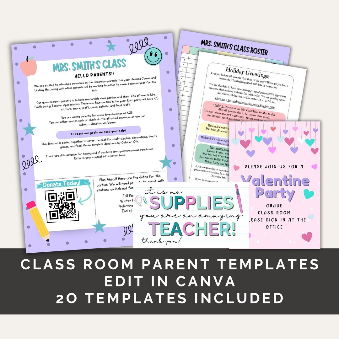 Editable Templates,classroom Parent Bundle,volunteer, Welcome Letter ...