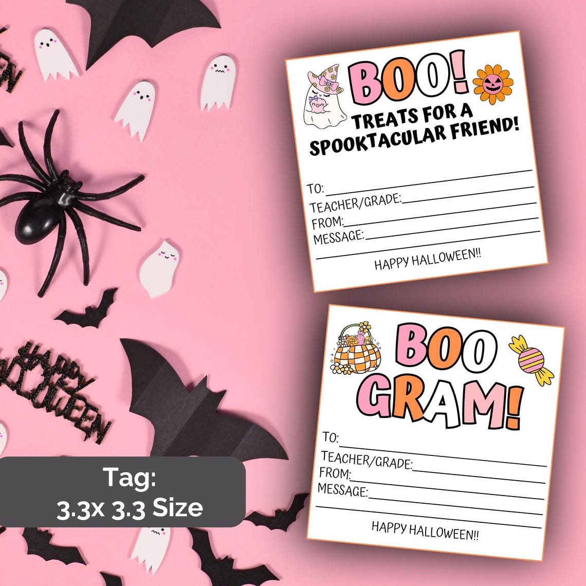Halloween Boo Gram Tags: Spooktacular Treats (digital Download) - Etsy
