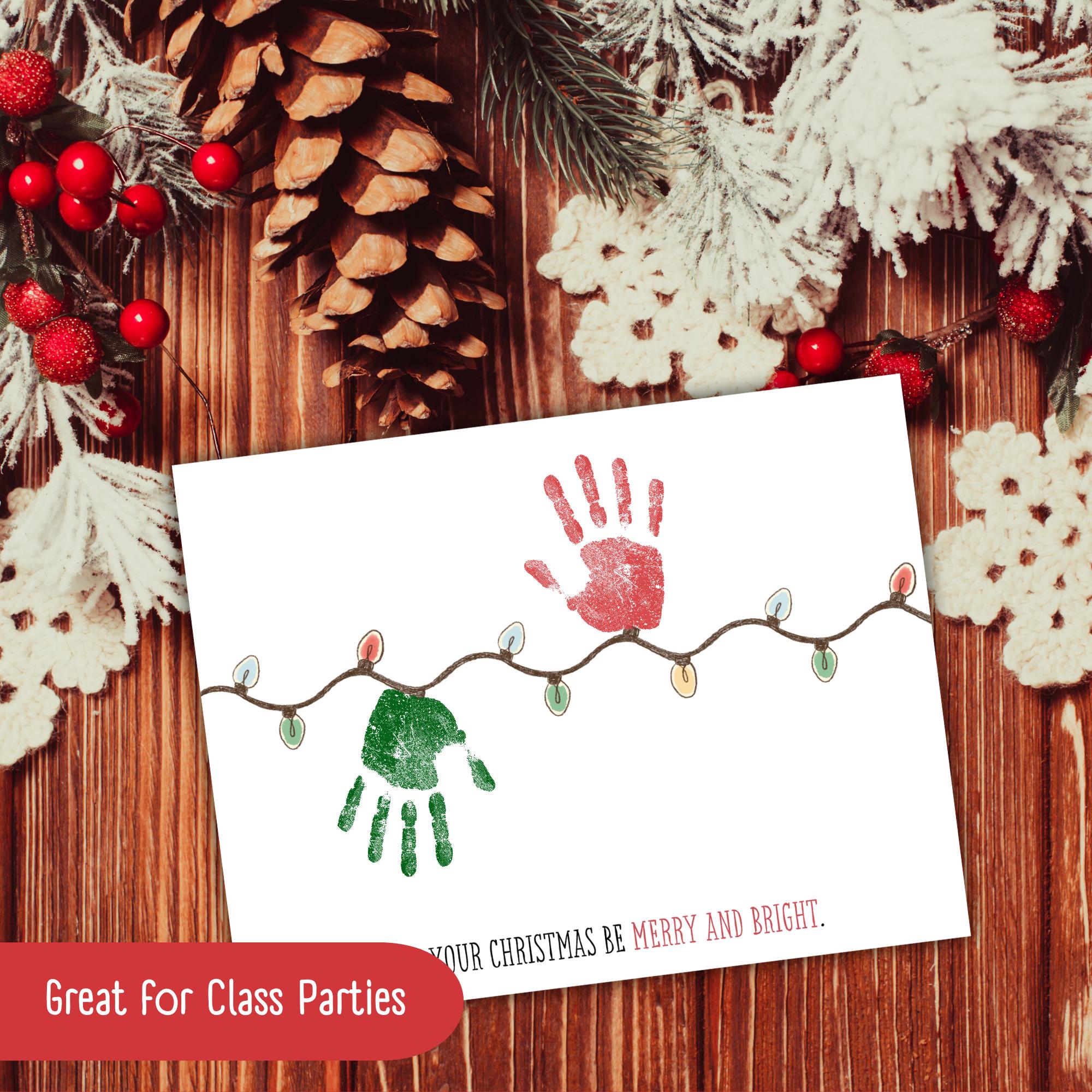Handprint Christmas Cards: DIY Craft Activity (digital Download) - Etsy
