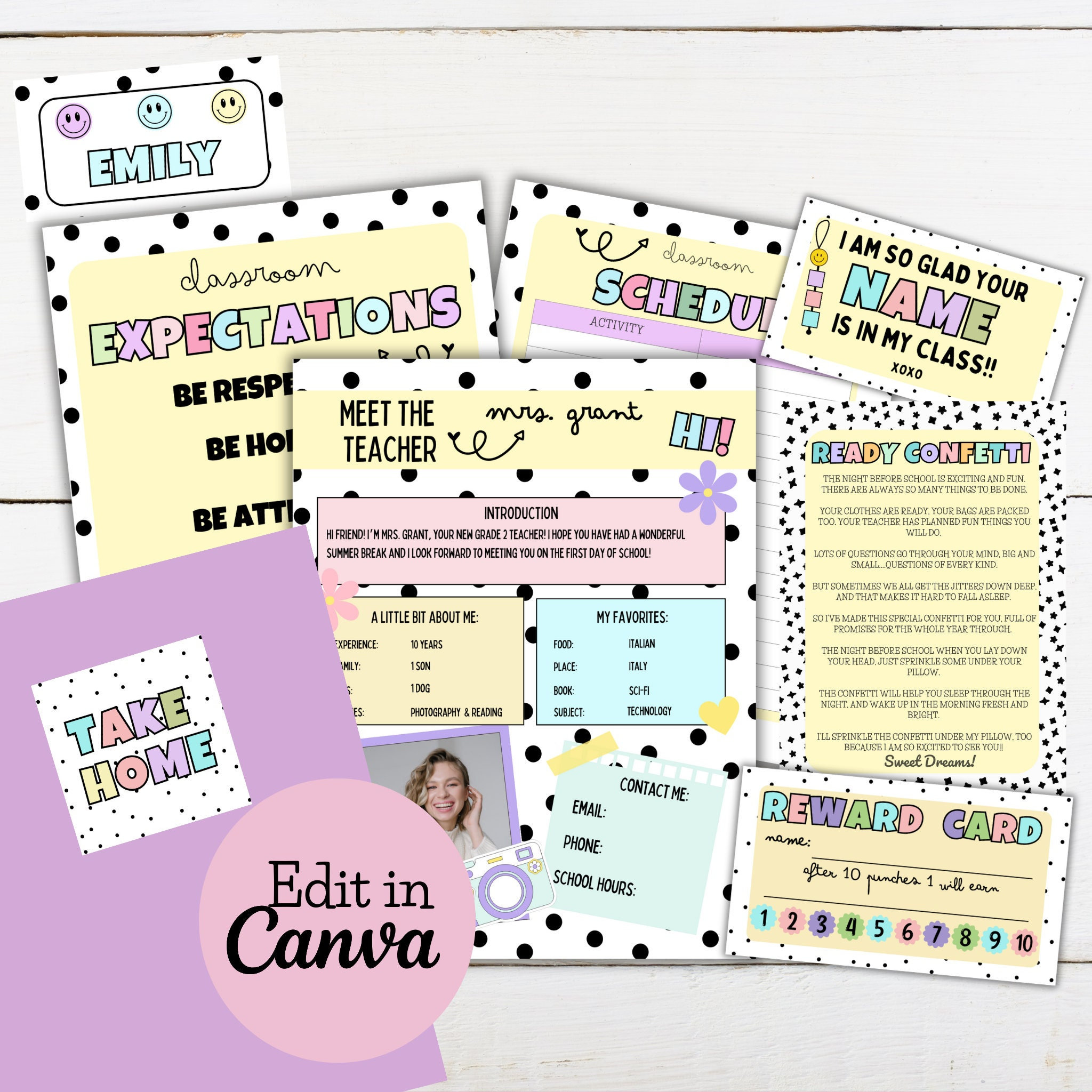 Meet the Teacher Template Bundle: Editable Open House Forms (canva) - Etsy