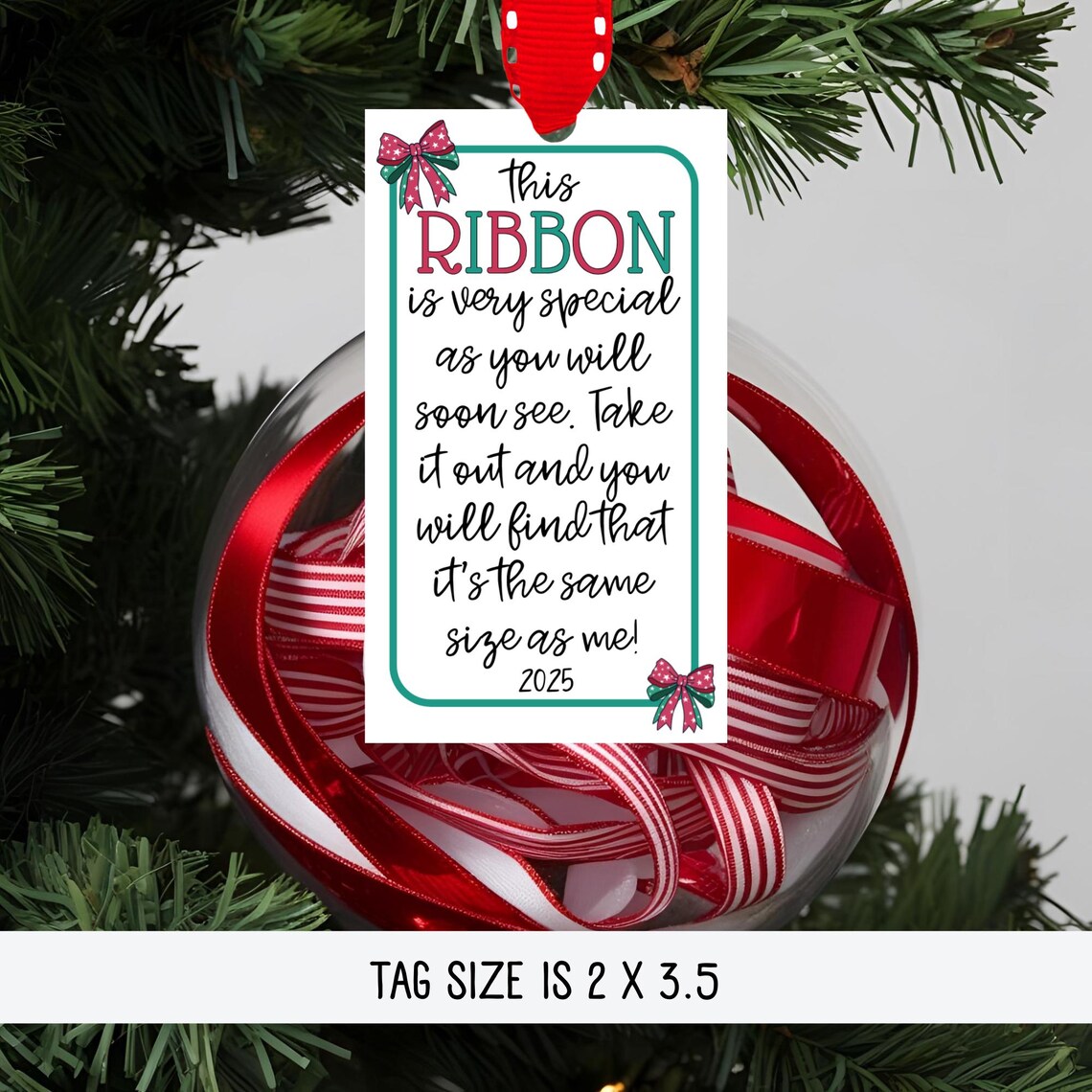 Printable Ribbon Height Ornament Tag: Keepsake Gift (digital Download ...