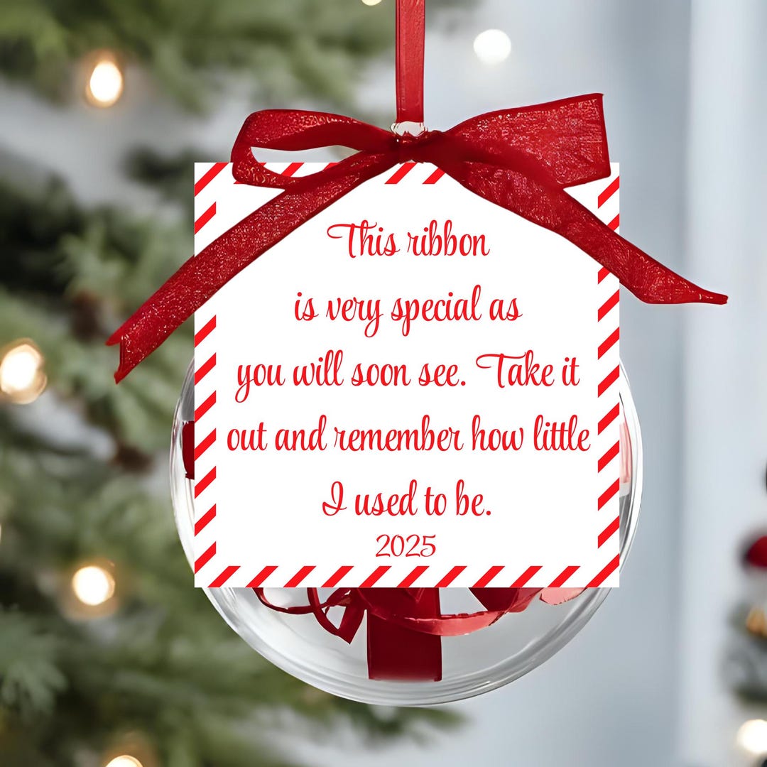 Height Ribbon Ornament Tag: Christmas Keepsake (digital Download) - Etsy