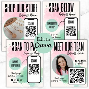QR Code Flyer, Qr Code Sign, Editable Templates, Social Media Sign ...