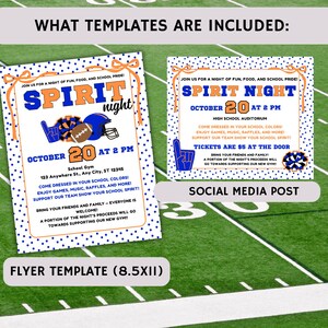 Editable School Spirit Flyer, School Spirit Night Party, Spirt Night ...