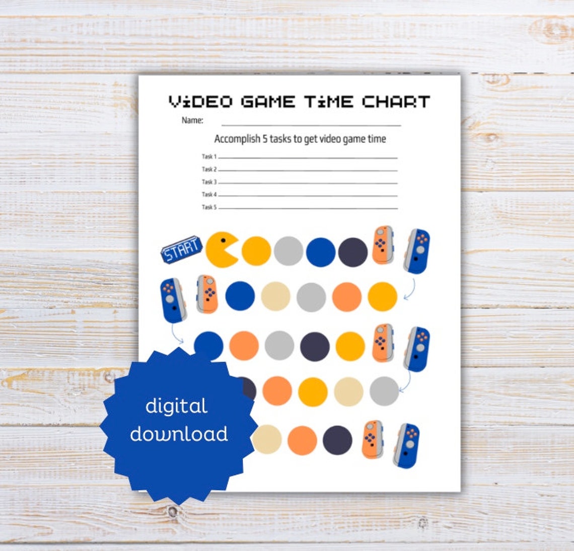 Video Game Time Screen Time Chart Sticker Chartprintable - Etsy