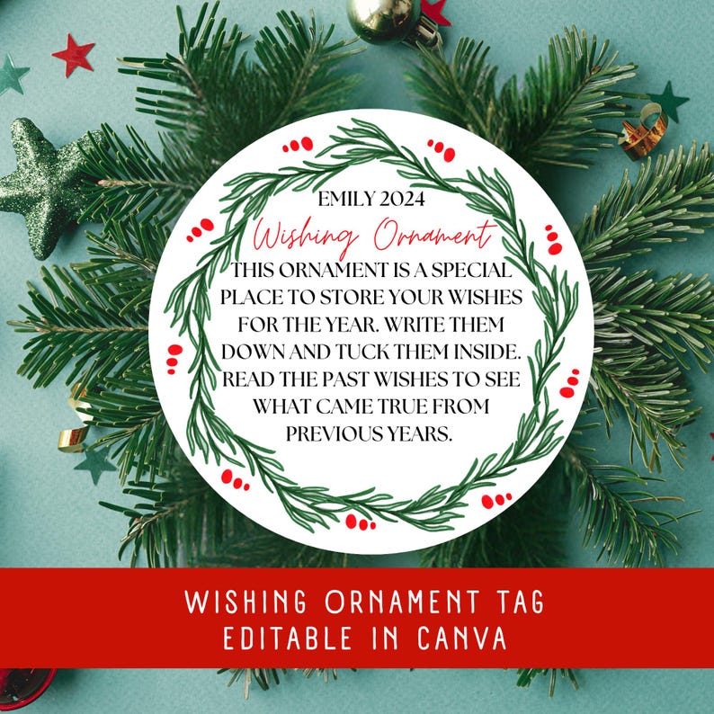 Editable Wishing Ornament Tag: Christmas Class Craft (digital Download ...