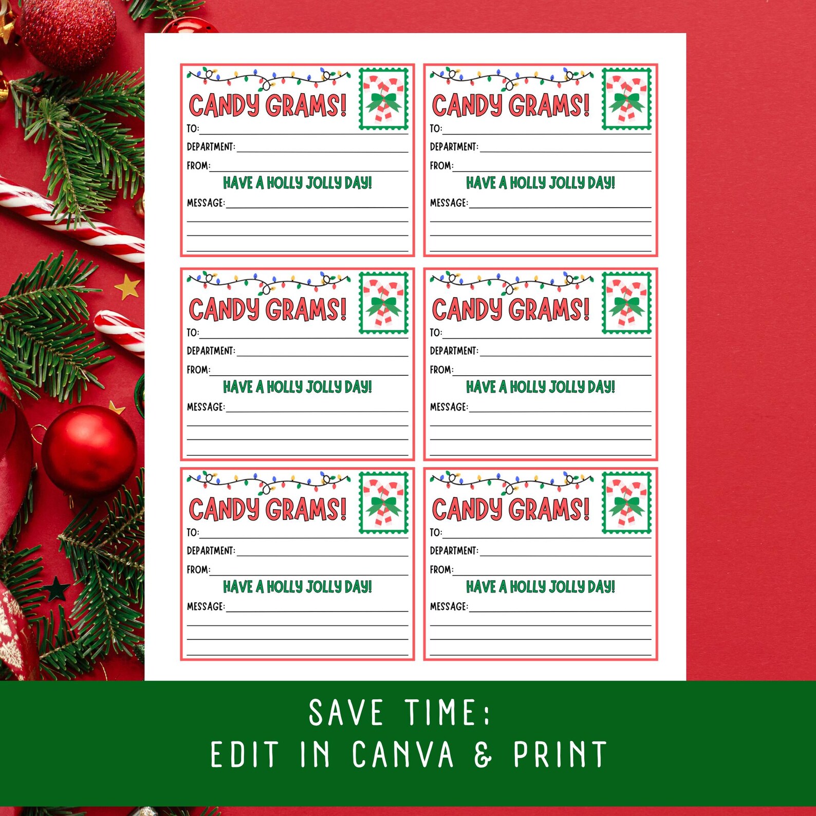 Candy Grams Printable: Editable Canva Template (digital Download) - Etsy