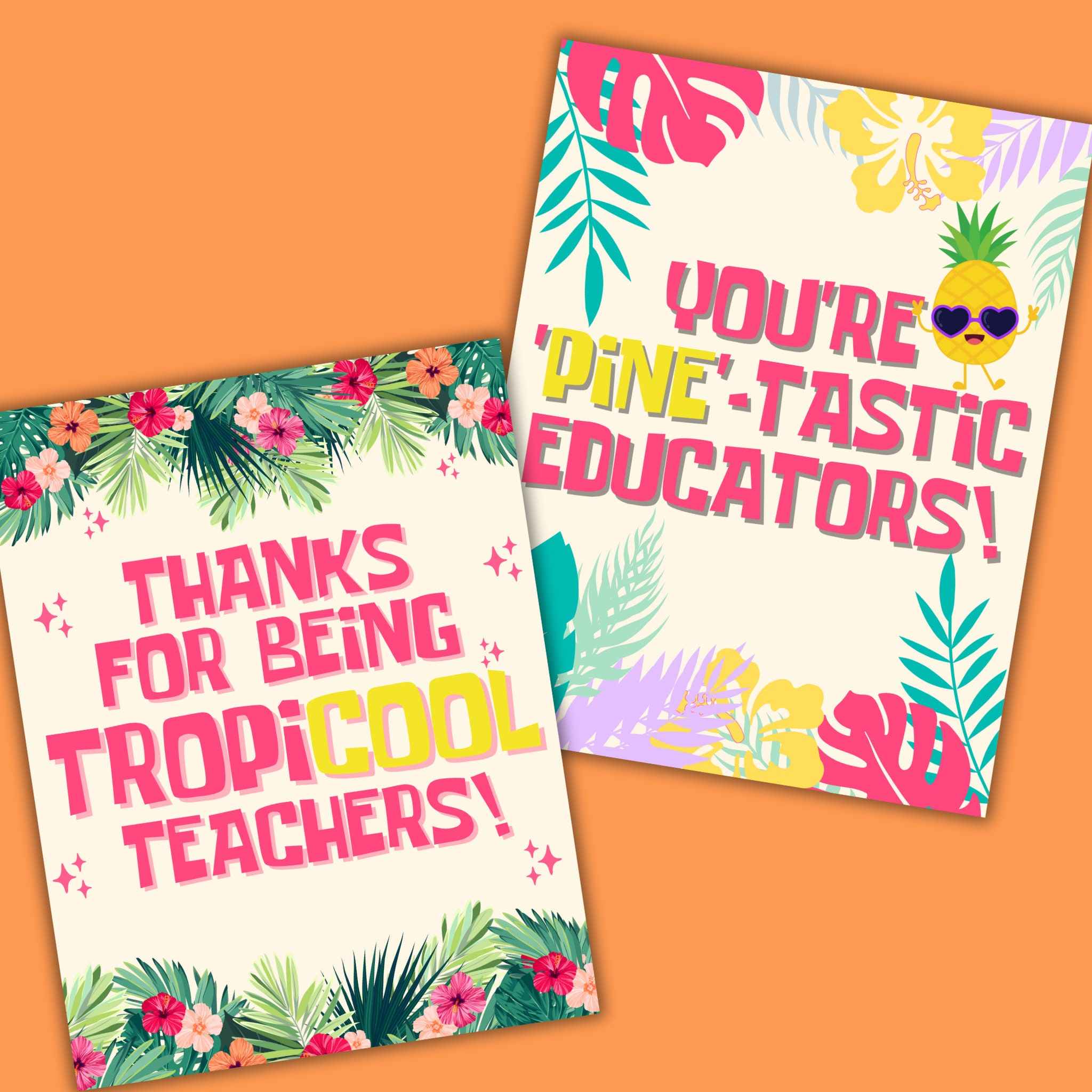 Tropical Teacher Appreciation Signs, Thank You Teacher Sign ...