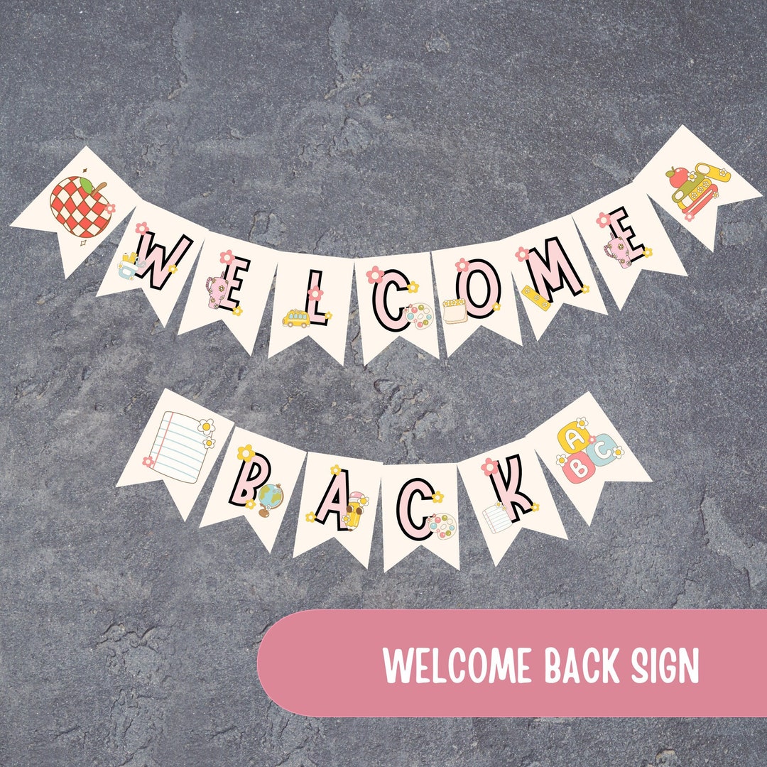 Groovy Welcome Back to School Banner: Printable Classroom Decor (PDF ...