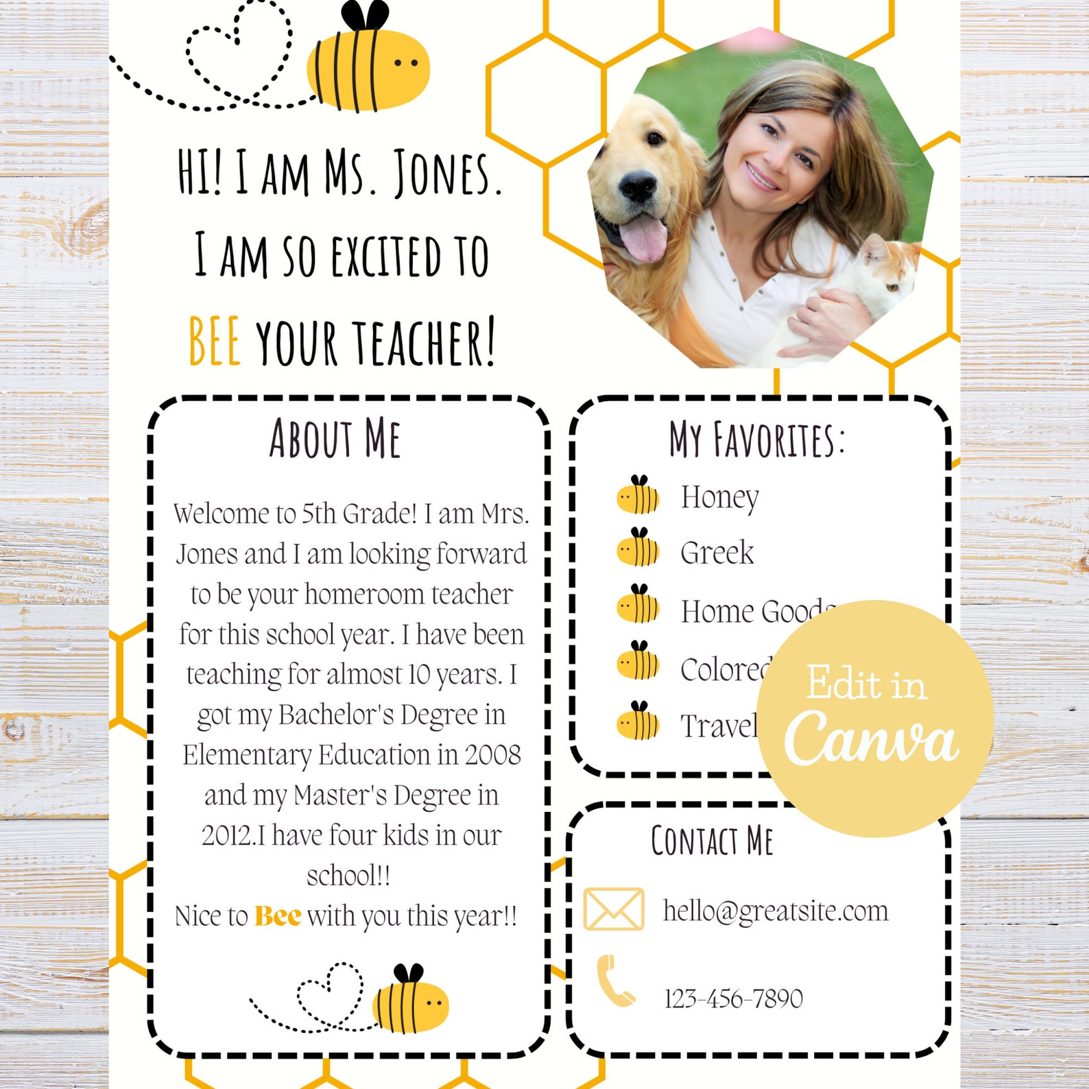 Meet the Teacher, Back to School Teacher Flyer, Editable Teacher ...