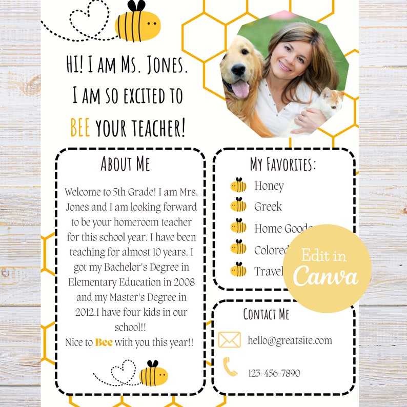 Meet the Teacher, Back to School Teacher Flyer, Editable Teacher ...