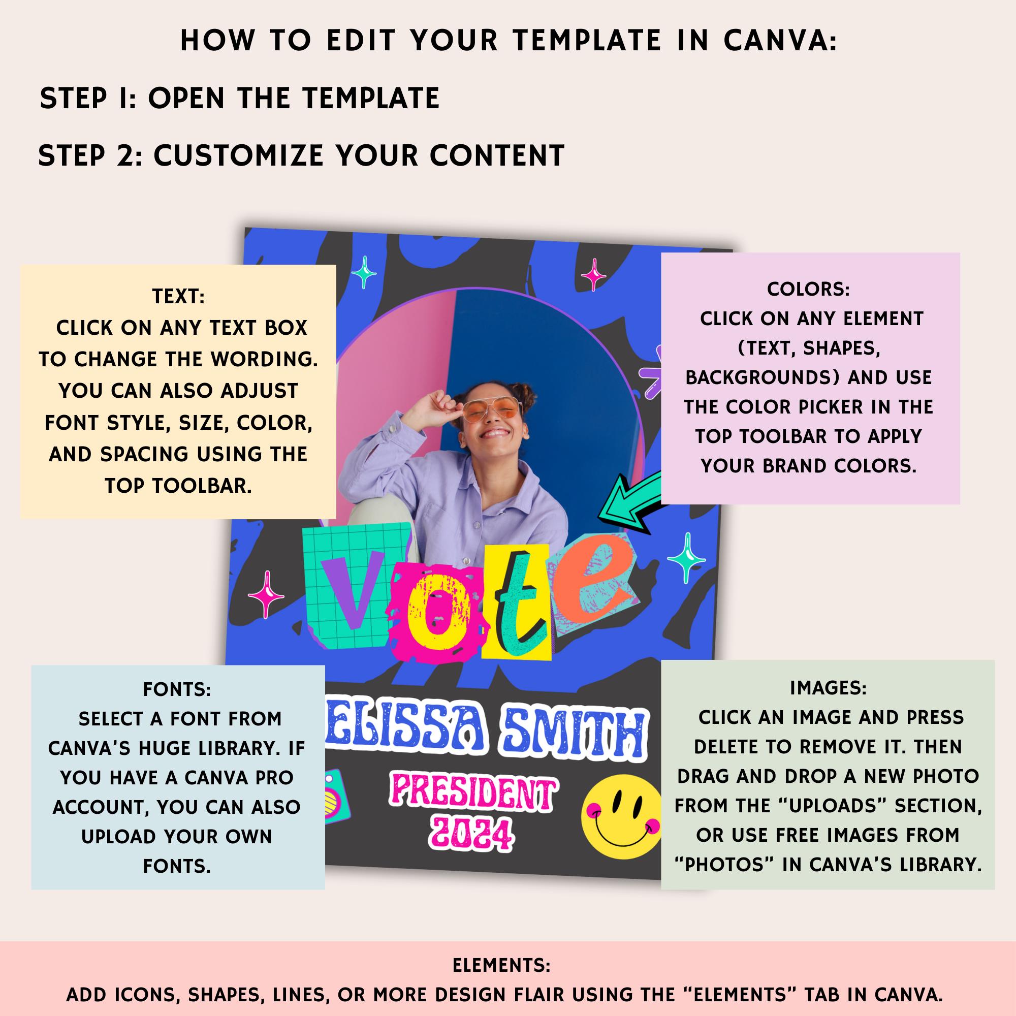 Student Council Campaign Flyer Templates: Editable Voting Posters ...